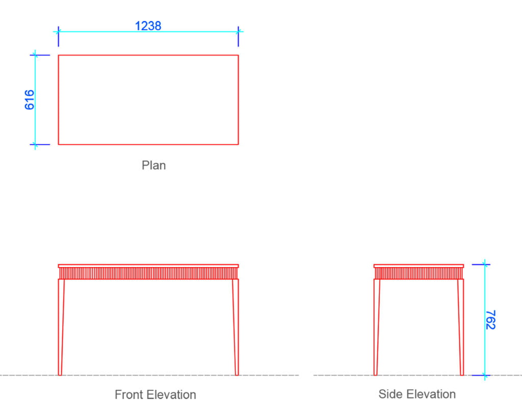 Cape Desk (Dimensions & Free dwg.) - Layak Architect