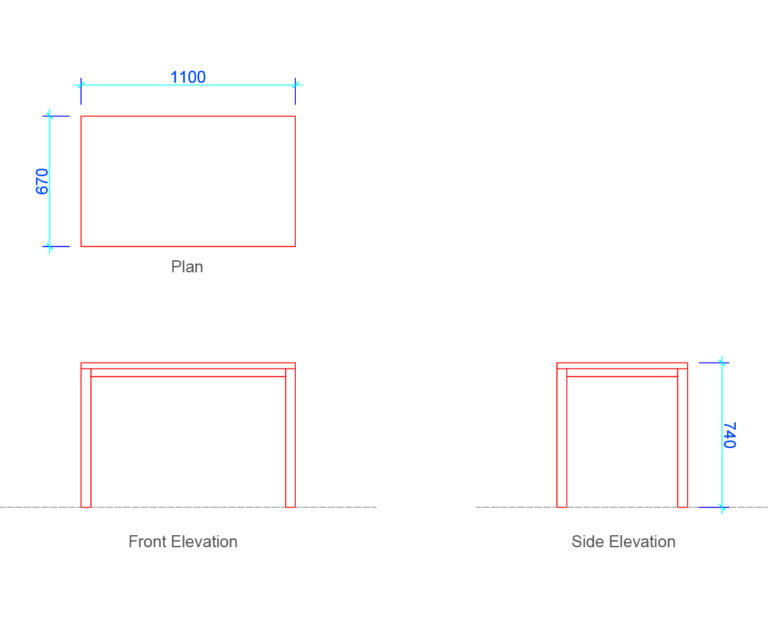 Dining Table (4 seater) (Dimensions & Free Dwg.) - Layak Architect