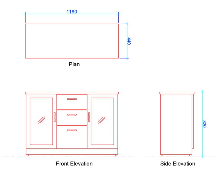 Crockery Unit (Dimensions and FREE Dwg.) - Layak Architect